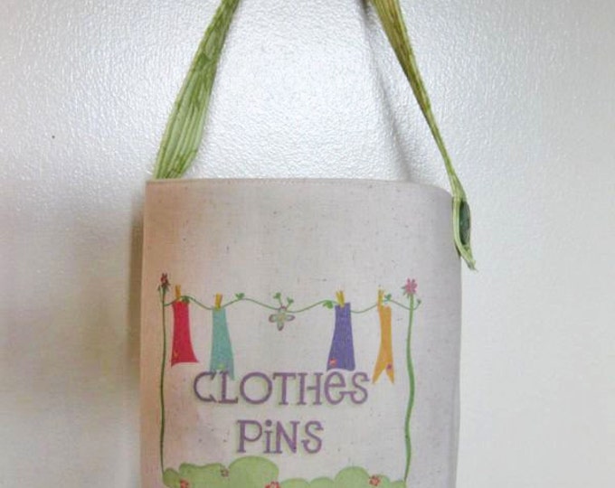 Retro Clothespin Bag Fabric Bucket With Handle - Etsy