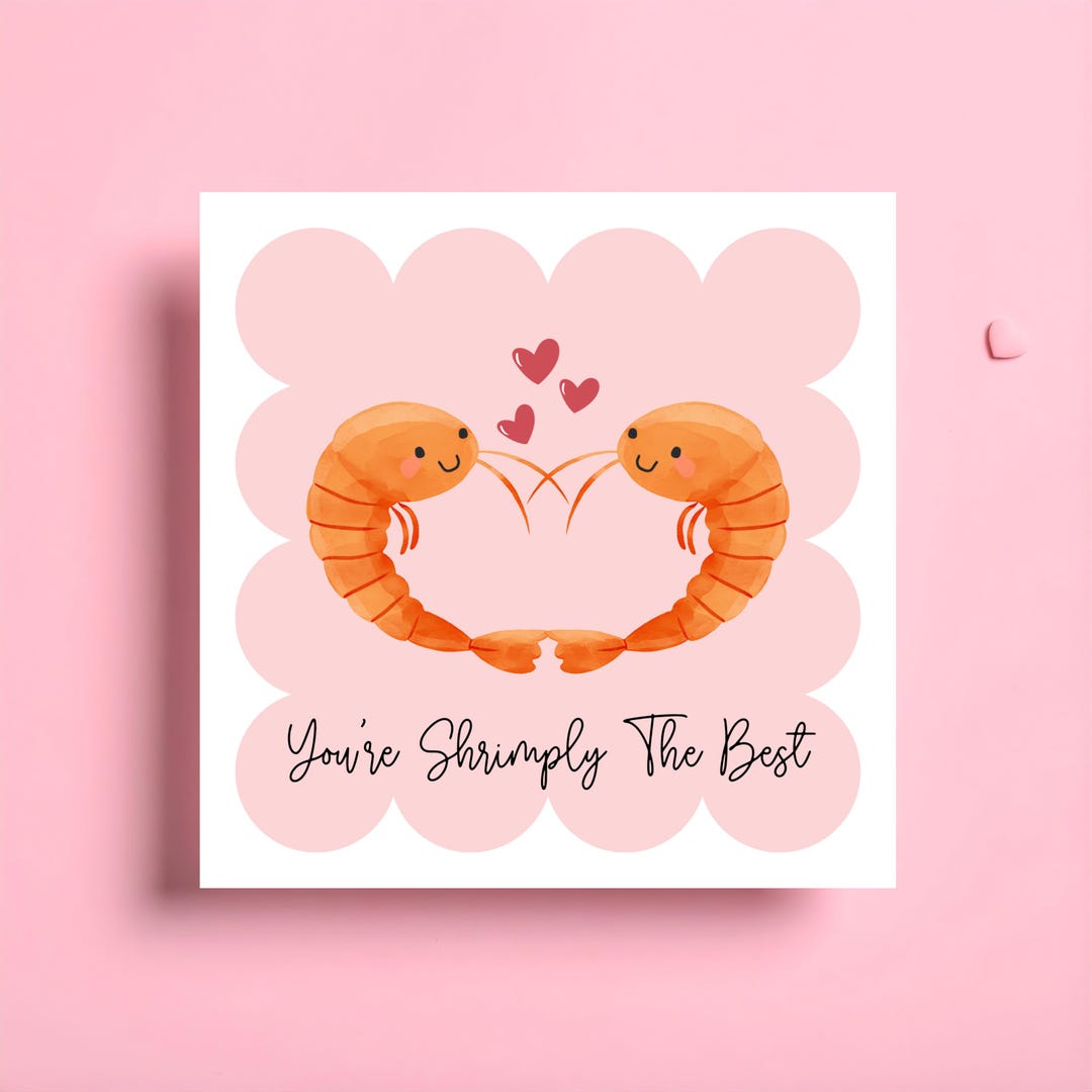You're Shrimply the Best Valentines Day Card, Punny Romantic ...