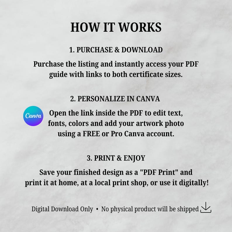 Certificate of Authenticity Template Canva, Editable Artist Coa ...