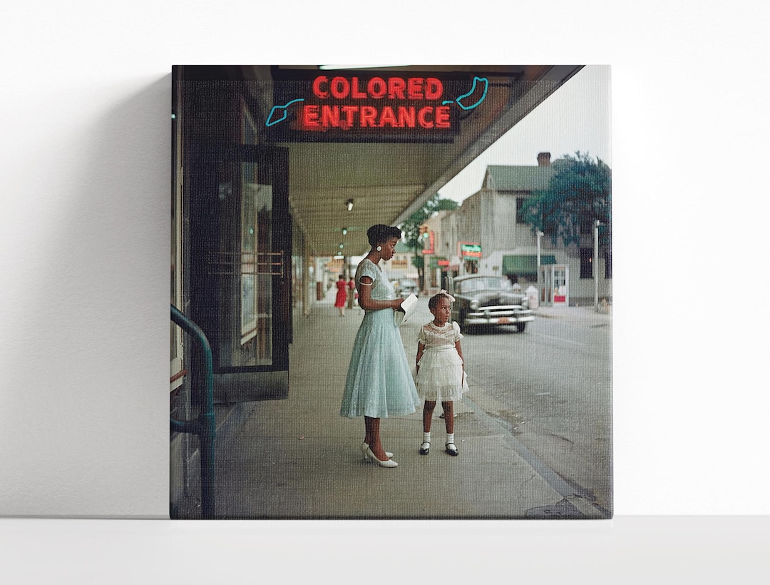 Colored Entrance Sign Print, Gordon Parks Photo on Canvas, Black Lives ...