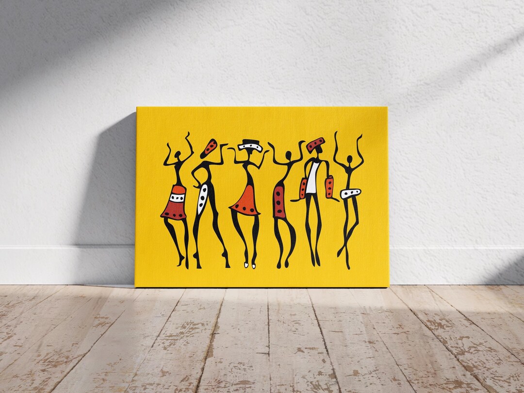 African Dance Themed Wall Art, Colorful Dancing Woman Ready to Hang ...