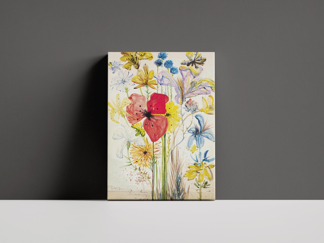 Salvador Dali Fleurs Wall Art, Floral Artwork by Dali Ready to Hang ...