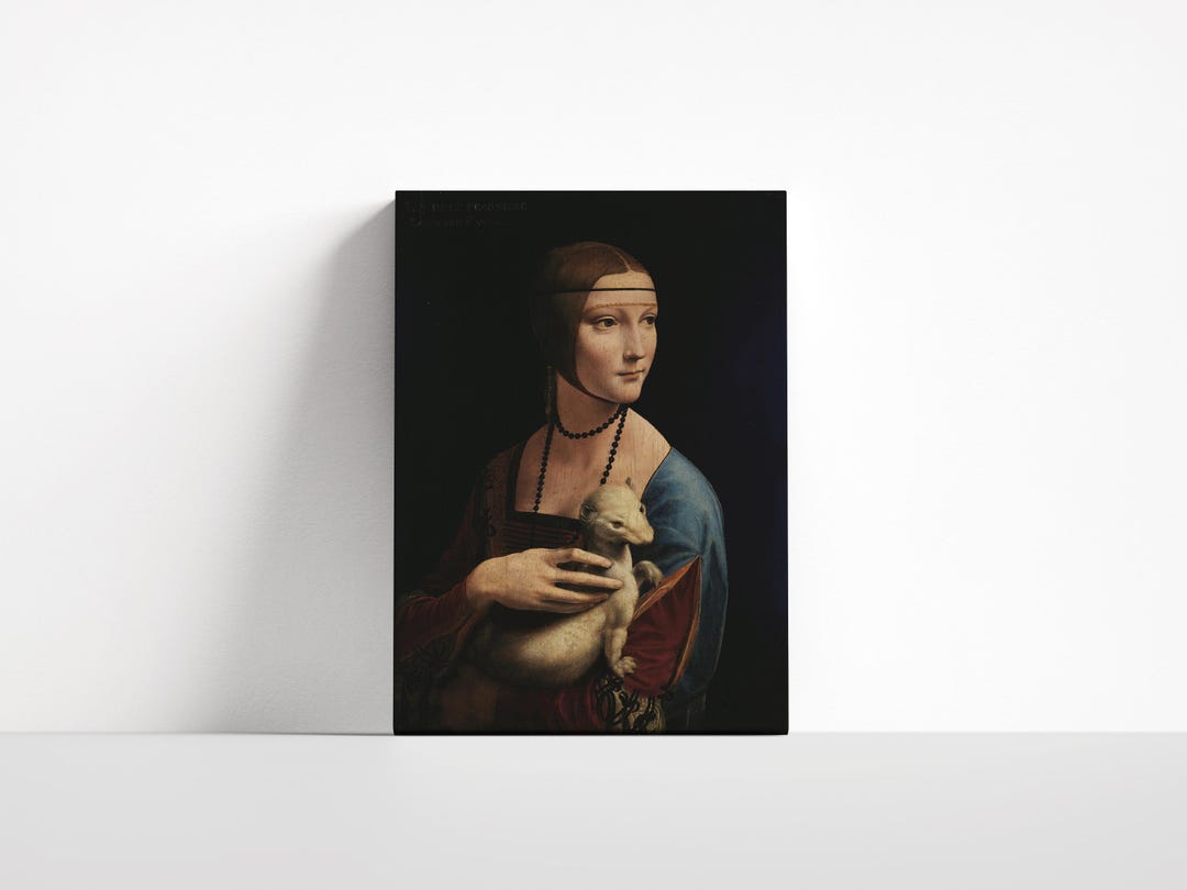 Leonardo Da Vinci Painting Print, Lady With an Ermine Canvas Poster ...