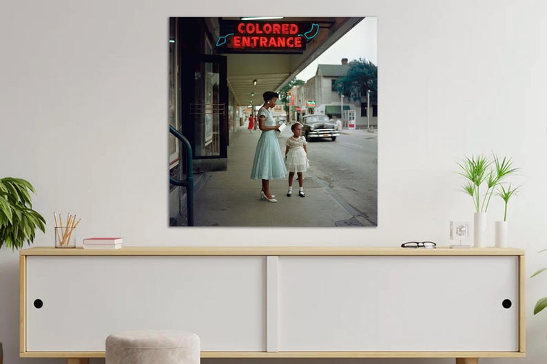 Colored Entrance Sign Print, Gordon Parks Photo on Canvas, Black Lives ...