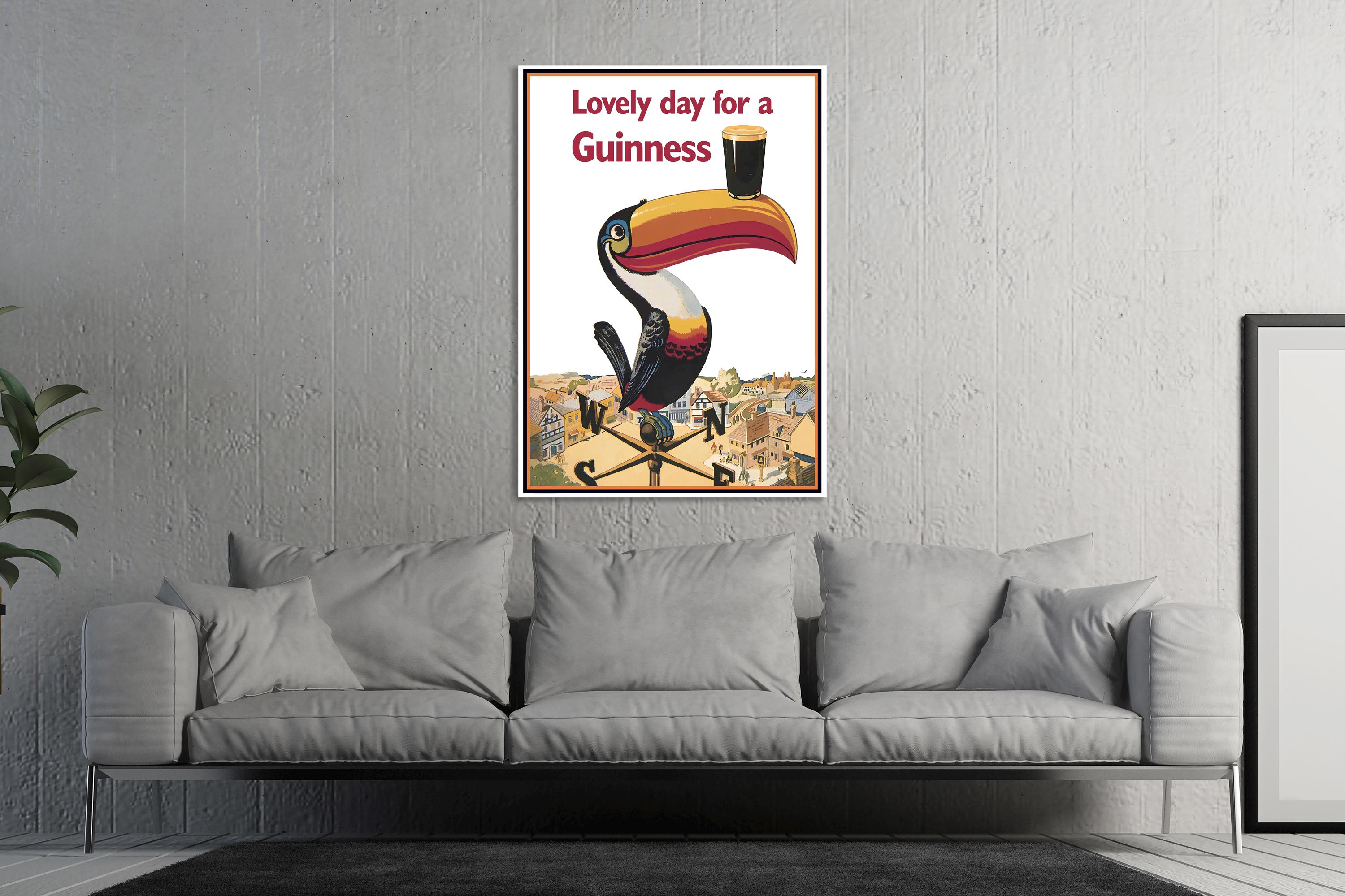 Guinness Beer Vintage Poster, Retro Guinness Bird Advertising Poster ...