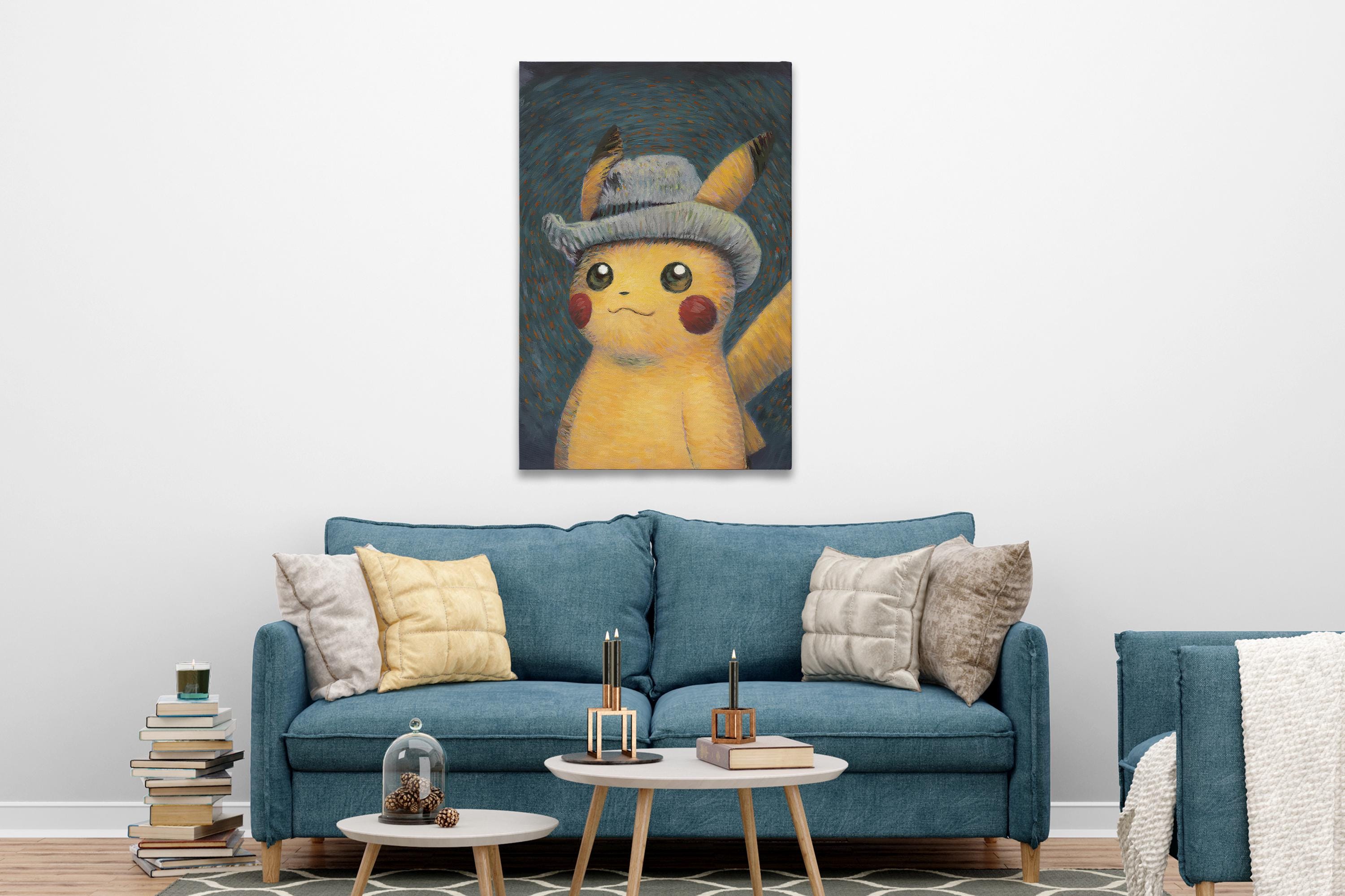 Pikachu Van Gogh Wall Art, Van Gogh Portrait Style Pikachu Poster, Fine ...