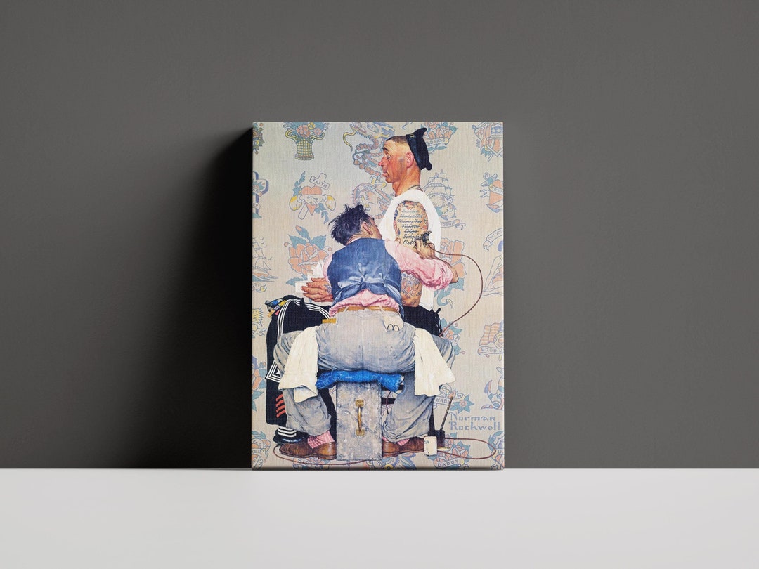 The Tattoo Artist by Norman Rockwell Wall Art, Christmas Gift Idea, the ...