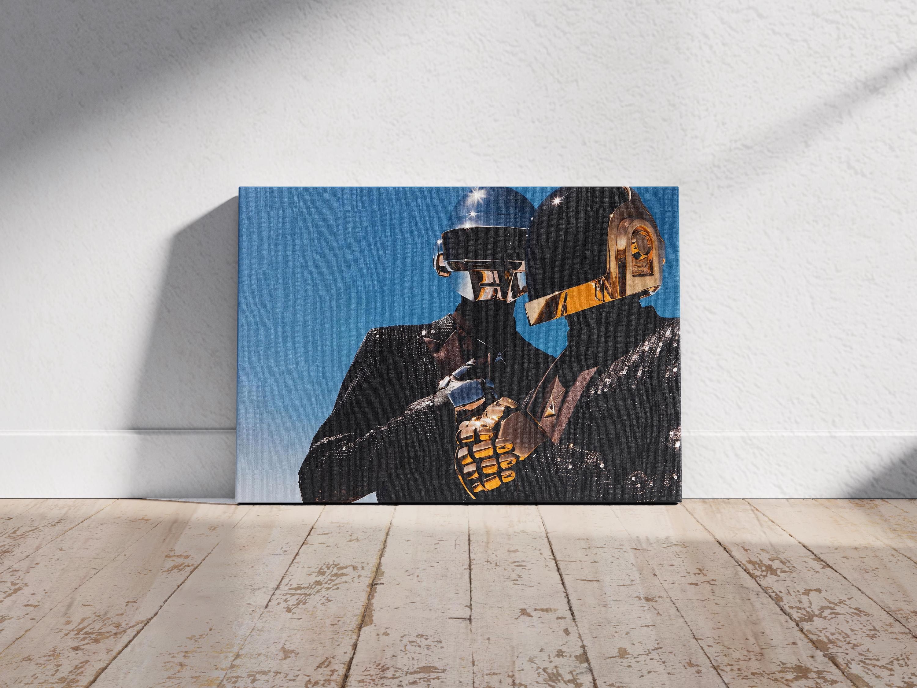 Daft Punk Wall Art, Daft Punk Ready to Hang Canvas, Electronic Music ...