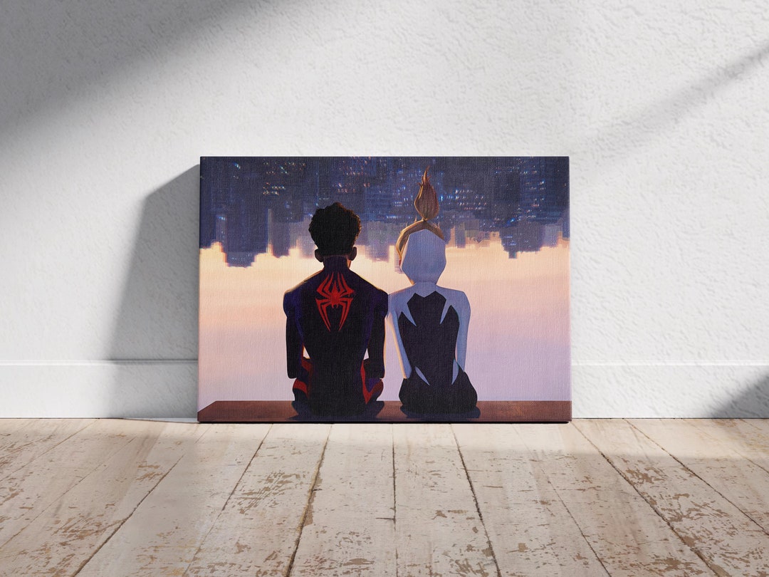Miles Morales and Gwen Stacy Wall Art, Spider-man Ready to Hang Canvas ...