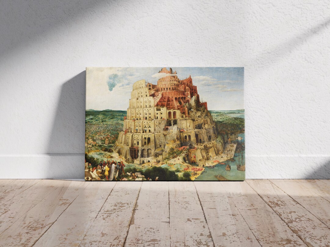 The Tower of Babel Canvas Wall Art, Pieter Bruegel Artwork Ready to ...