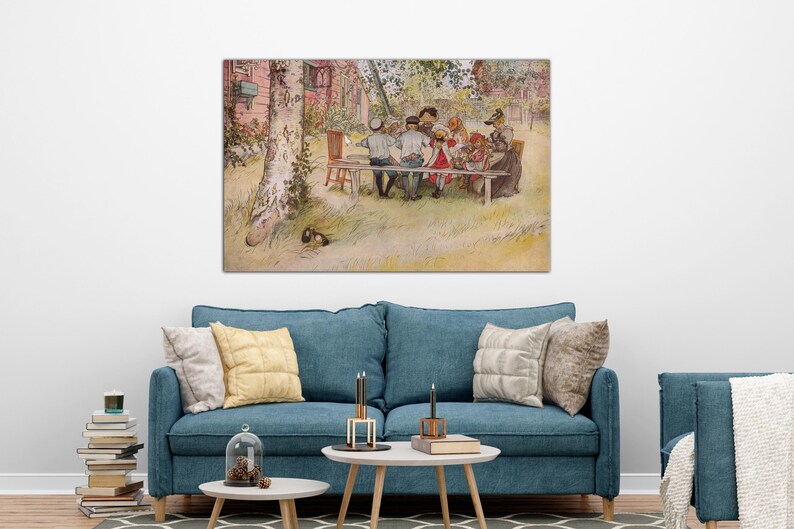 Breakfast Under the Big Birch Wall Art, Carl Larsson Ready to Hang ...