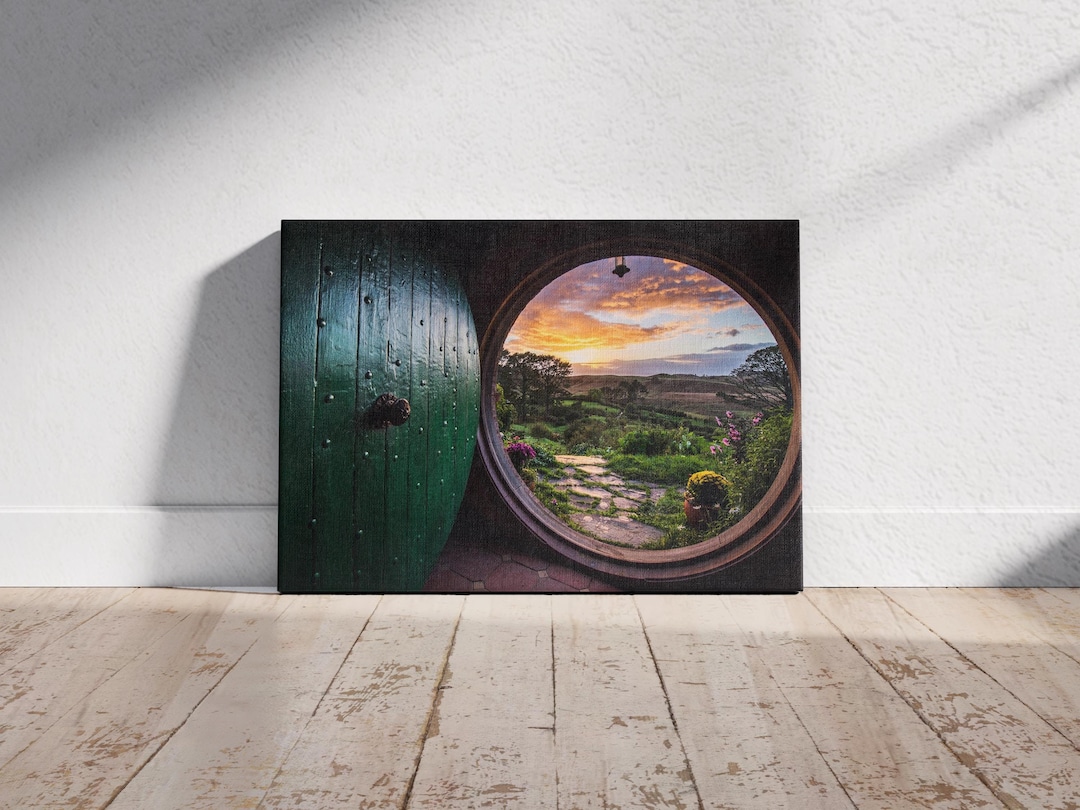 Hobbit Hole Wall Art, Beautiful View of Shire Ready to Hang Canvas ...