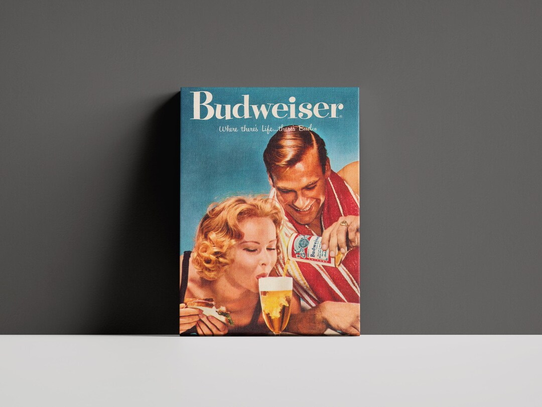 Budweiser Beer Vintage Poster, Retro Budweiser Beer Advertising Poster ...