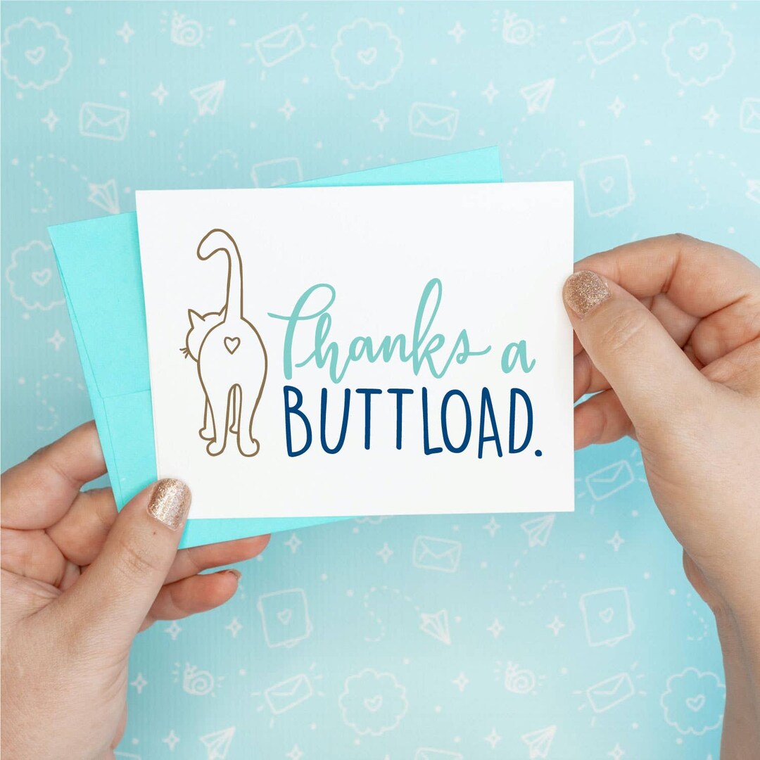 Thanks a Buttload Cat Card - Etsy