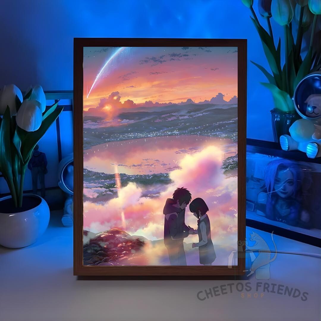 Your Name Anime LED Light Box • Kimi No Na Wa Desk Lamp • Aesthetic ...