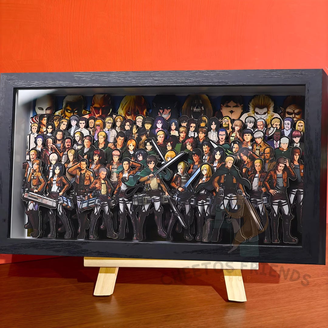 Attack on Titan 3D Paper Multilayer Frame – Handcrafted Anime Shadow ...