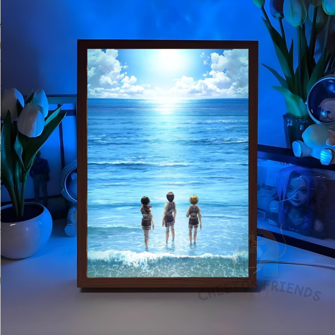 Attack on Titan Anime Table Lamp – LED Light Painting LED Frame • Anime ...