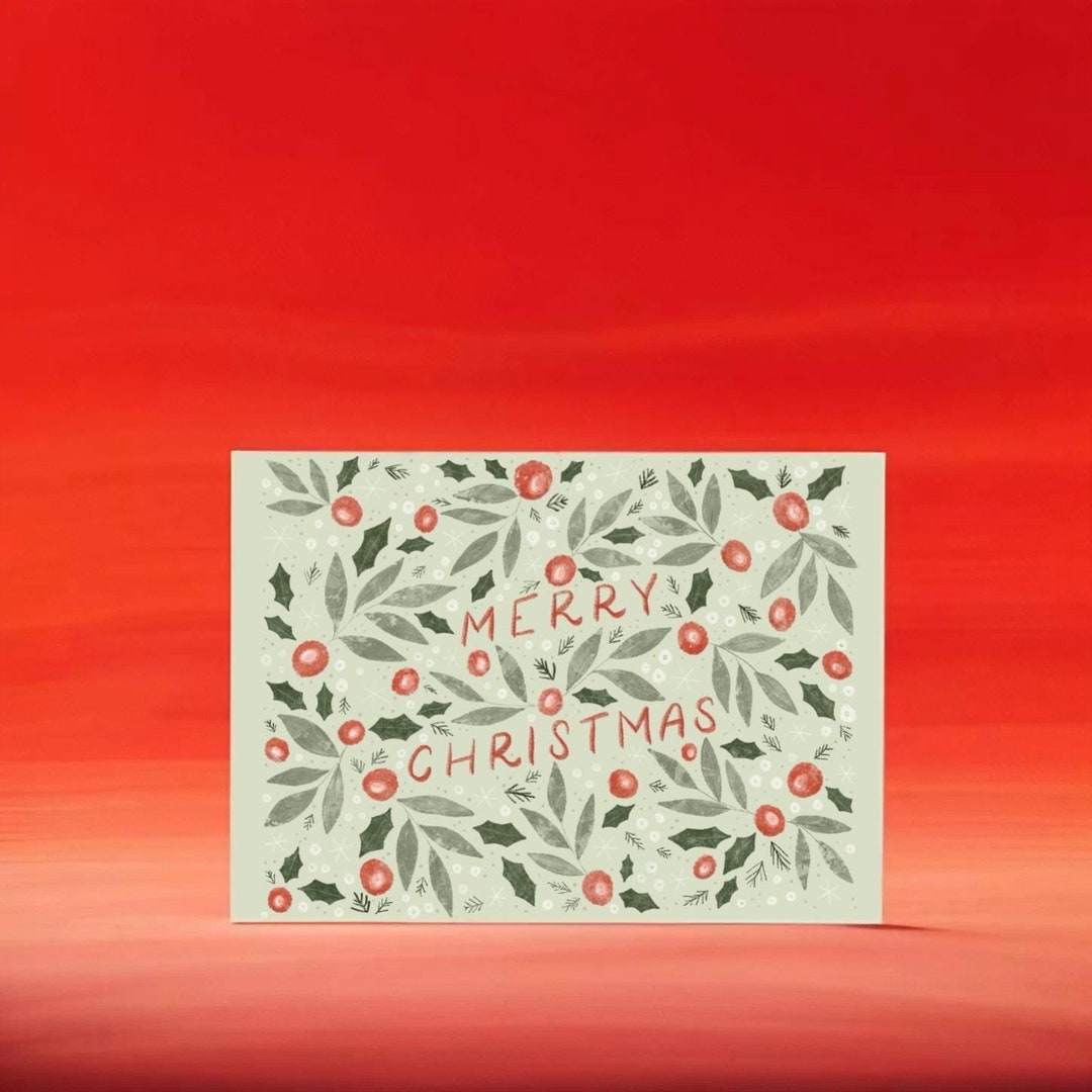 Printable Cute Merry Christmas Card / Print at Home Holiday Card ...