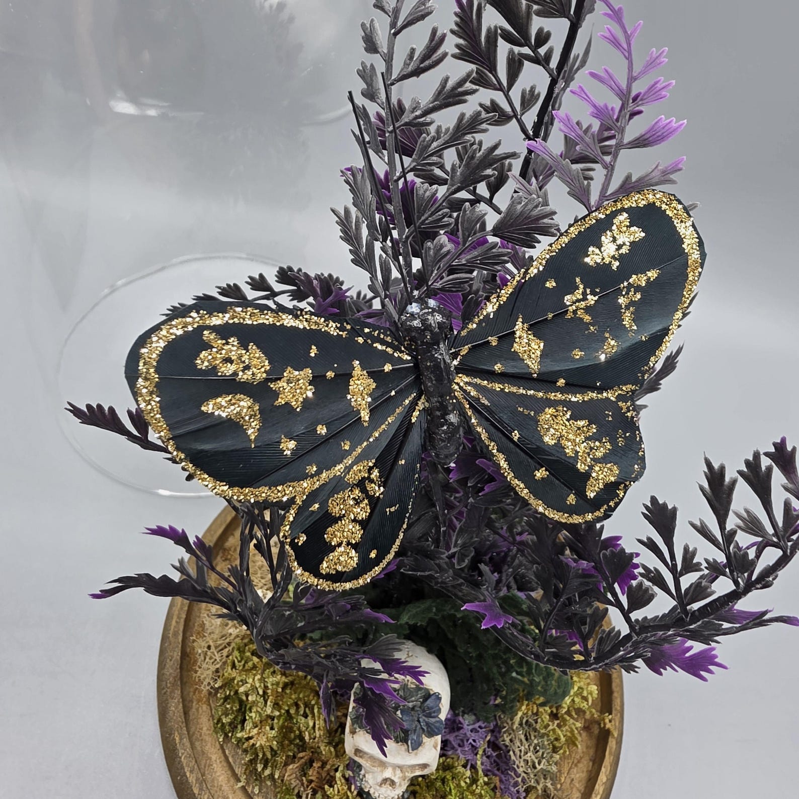 Goth Tabletop Glass Dome Centerpiece | Halloween Diorama Cloche ...