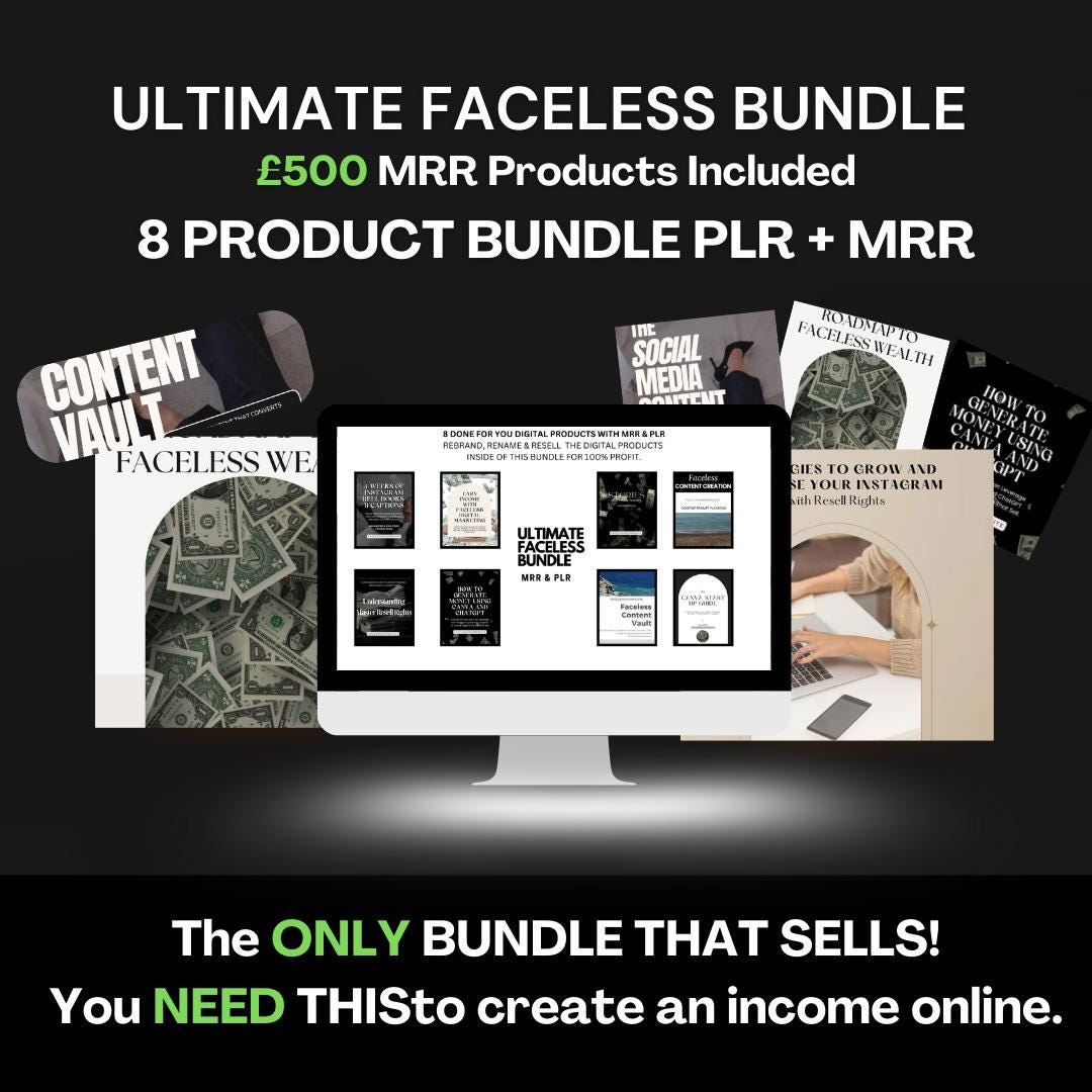 Faceless MRR 8 Course Bundle for Beginners Digital Marketing MRR ...