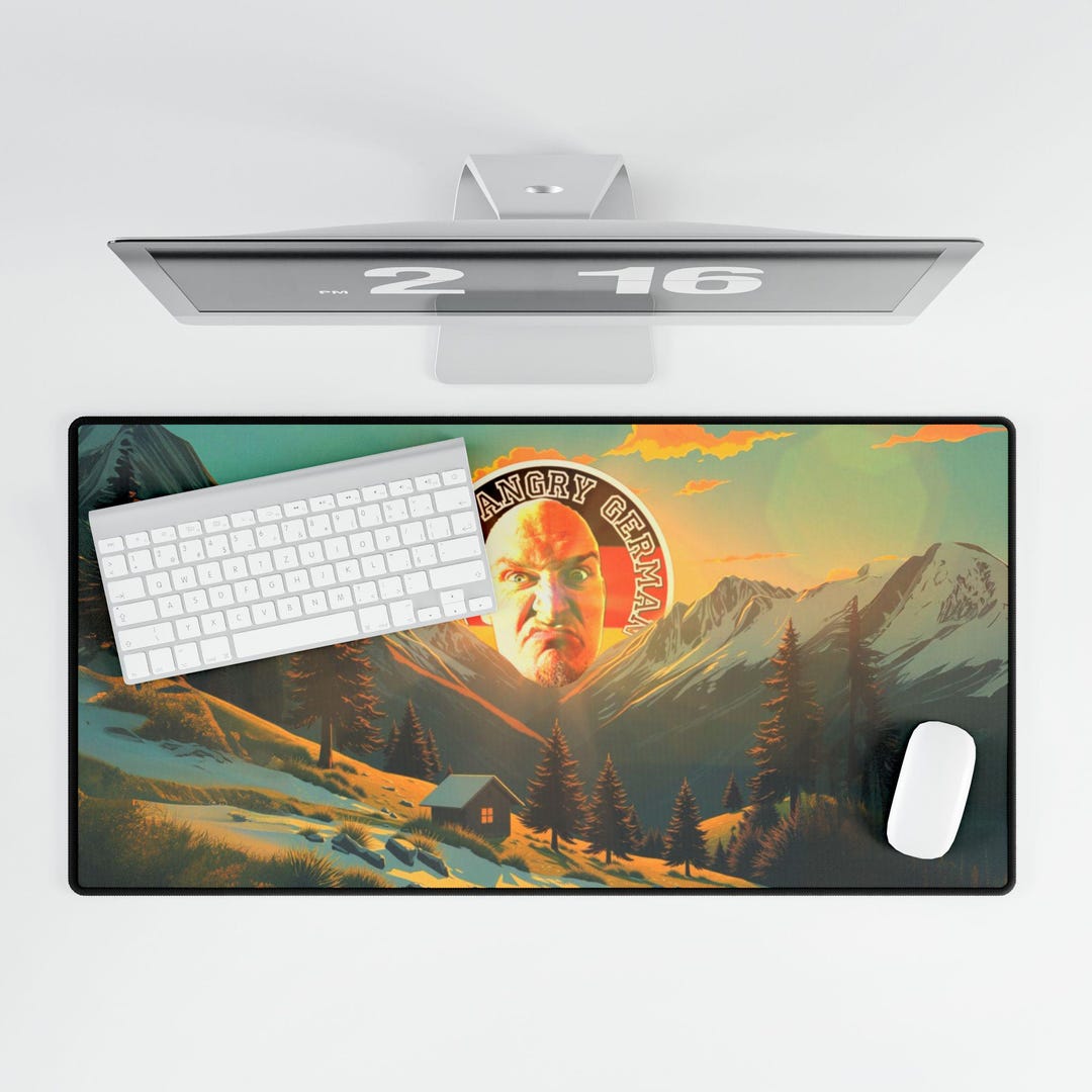Super Angry German Desk Mat | Office Decor, Gamer Desk Pad, Unique Gift ...