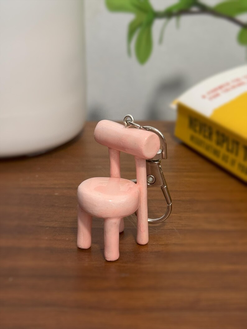 Handmade Tiny Chair Keychain, Cute Clay Bag Charm, Miniature Furniture ...