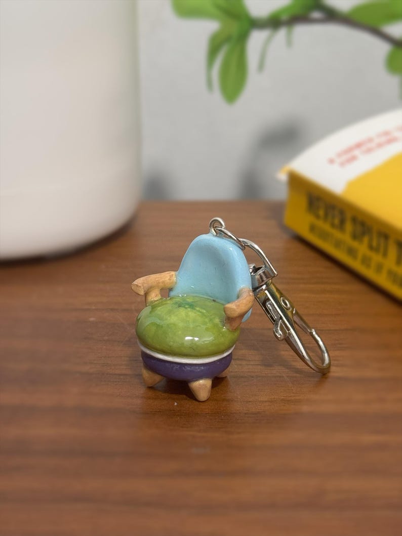 Handmade Tiny Chair Keychain, Cute Clay Bag Charm, Miniature Furniture ...