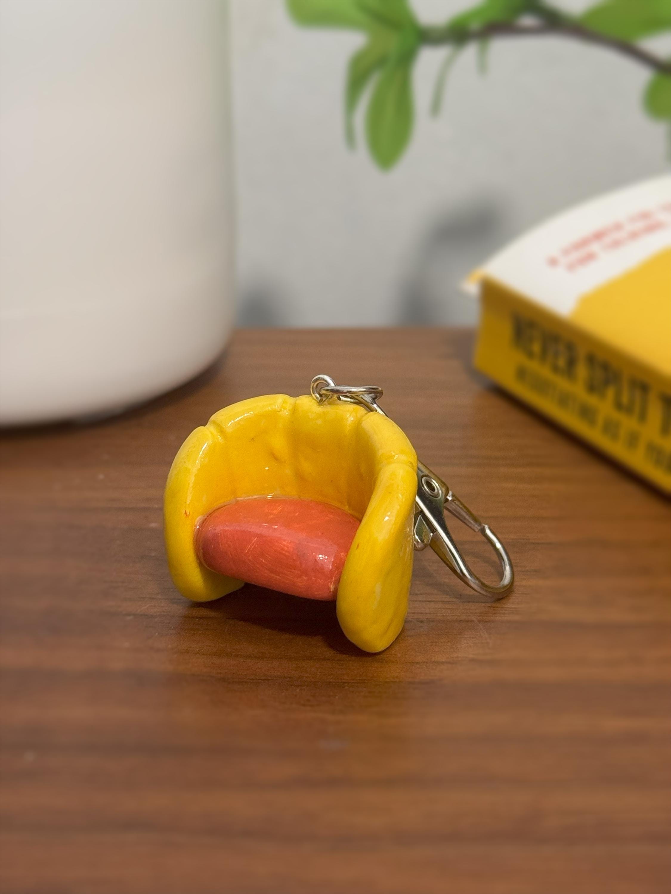 Handmade Tiny Chair Keychain, Cute Clay Bag Charm, Miniature Furniture ...