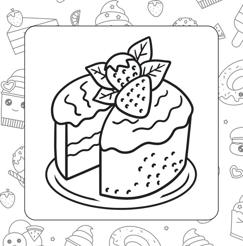 35 Sweets Coloring Pages - Easy and Bold - All Ages - Etsy