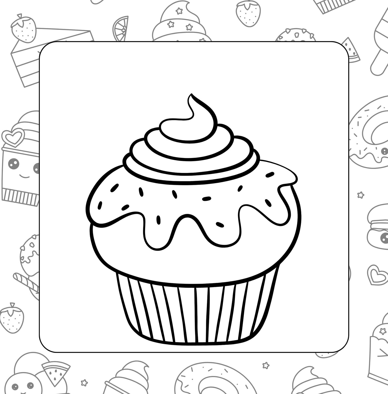 35 Sweets Coloring Pages - Easy and Bold - All Ages - Etsy