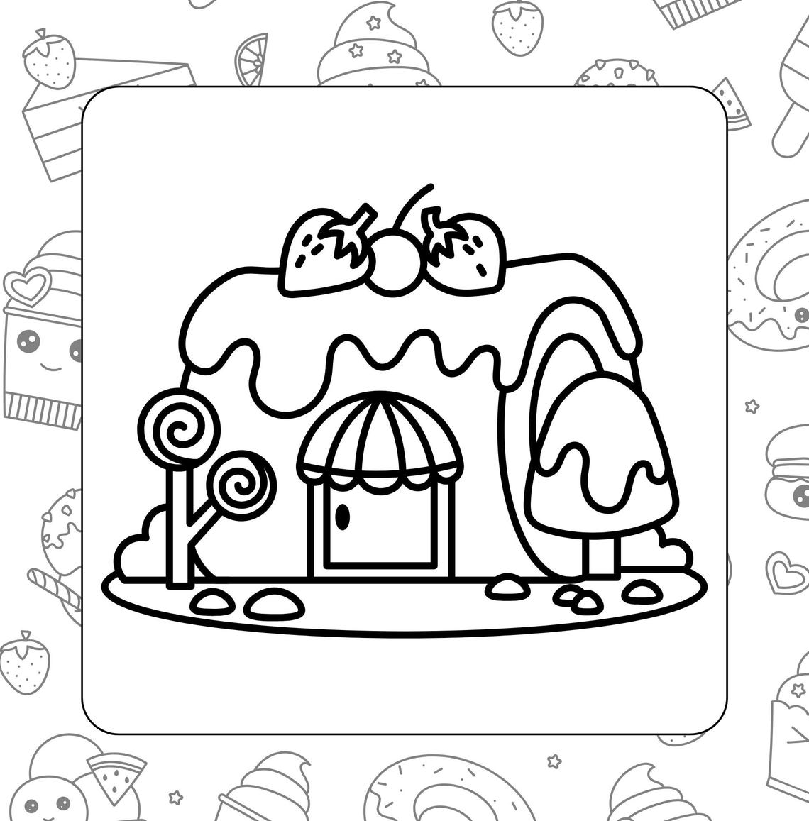 35 Sweets Coloring Pages - Easy and Bold - All Ages - Etsy