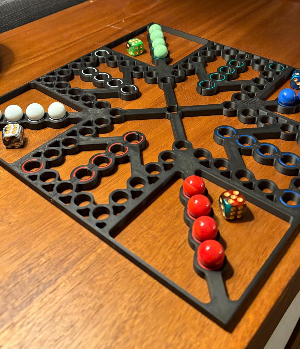 Wahoo / Aggravation Game Board With Marbles, Dice and 2 Accessory ...