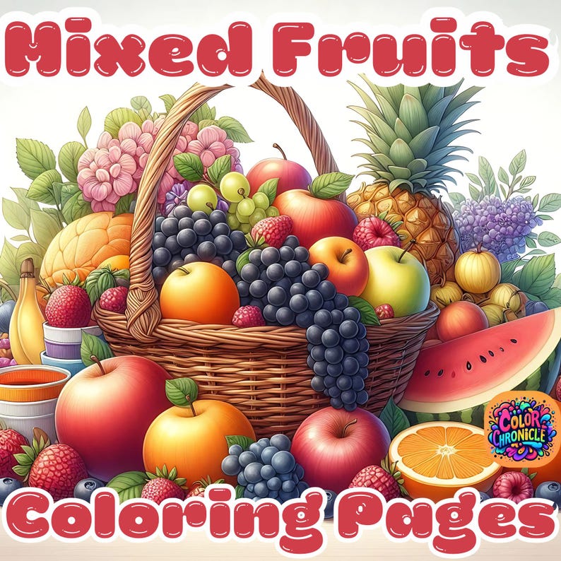 30 Mixed Fruit Coloring Pages Printable Adult and Kids Coloring Pages ...