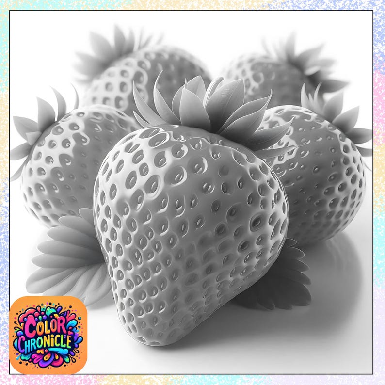 Mixed Fruit Grayscale Coloring Pages: 30 Printable Designs (PDF) - Etsy