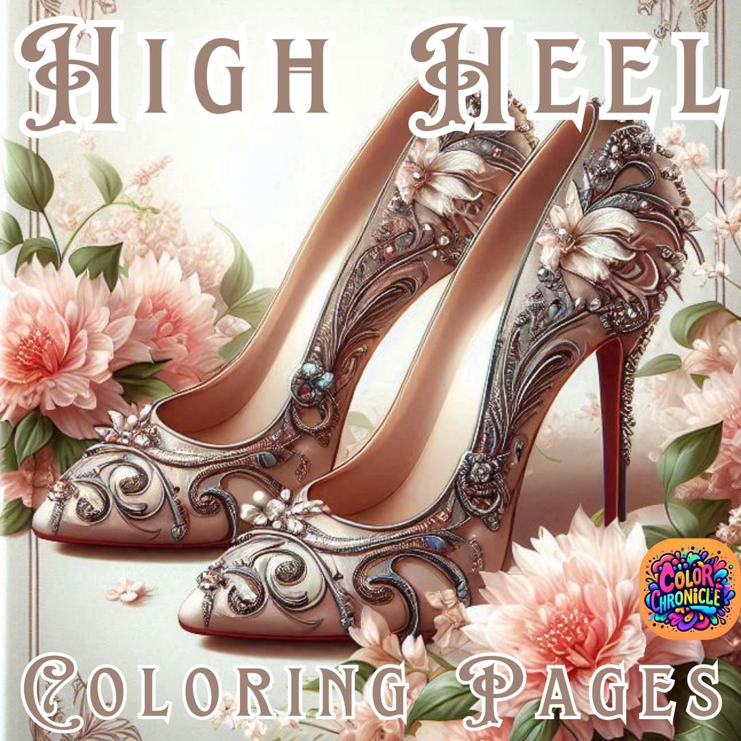 35 High Heel Coloring Pages, Elegant & Edgy High Heels Coloring Book ...