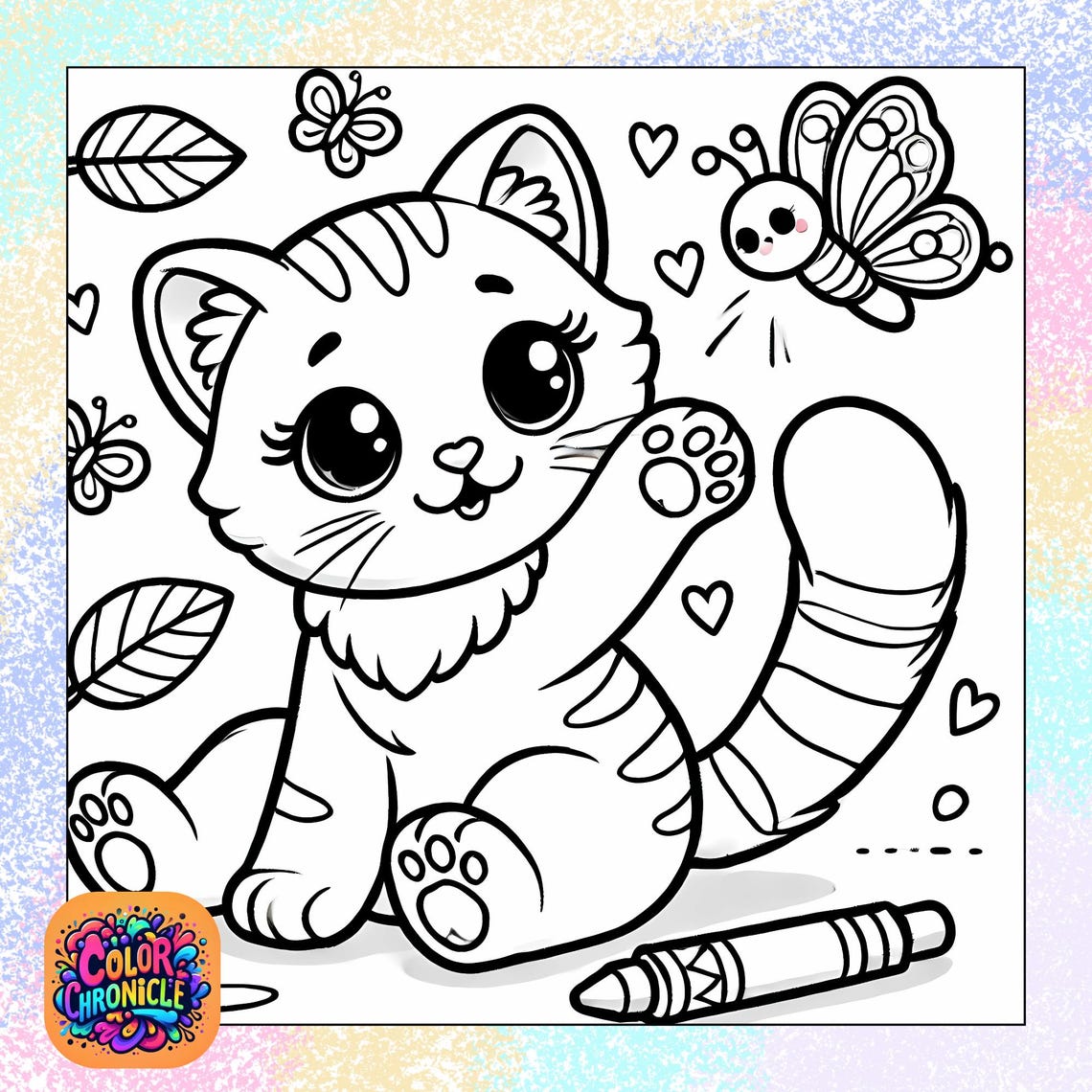 55 Cute Kawaii Kitten & Cats Coloring Pages, Cute Cats Coloring Pages ...