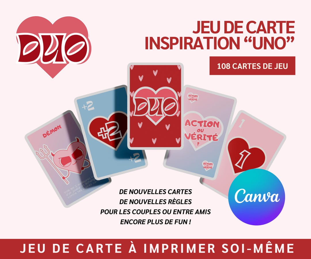 UNO Inspired Card Game to Print Yourself - Strategic Card Game - Unique ...