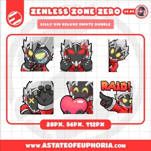 Billy Kid Emote Bundle Zenless Zone Zero Perfect for Kick, Twitch ...
