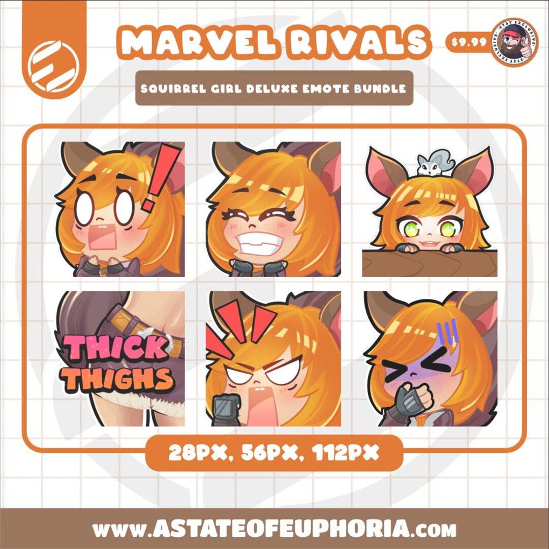 Adorable Jeff Emote Bundle Marvel Rivals Perfect for Kick, Twitch ...