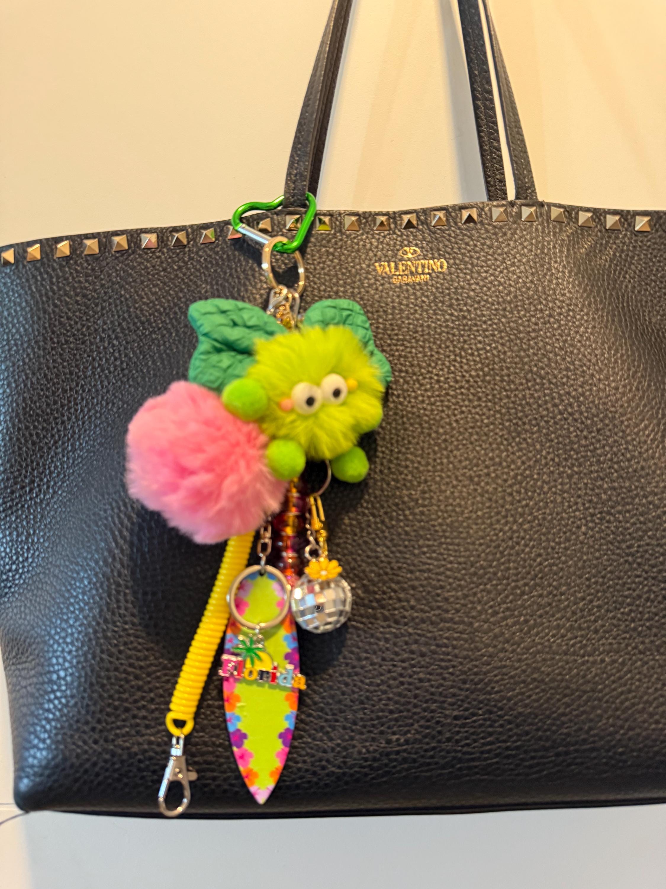 Cute Green Monster Bag Charm - Etsy