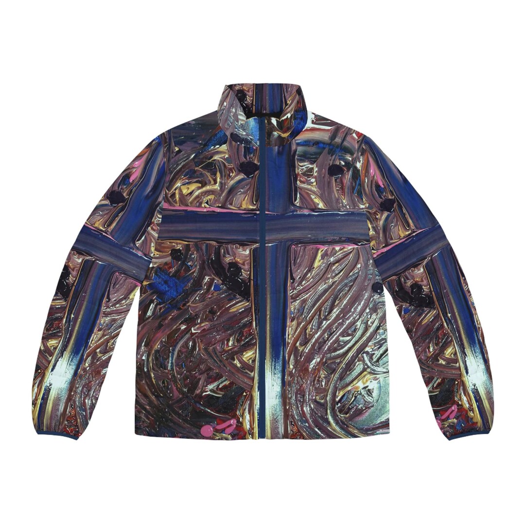 Abstract Paint Swirl Puffer Jacket - Etsy