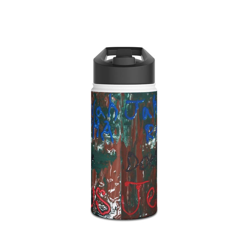 Abstract Graffiti Text Stainless Steel Water Bottle | Colorful Urban ...