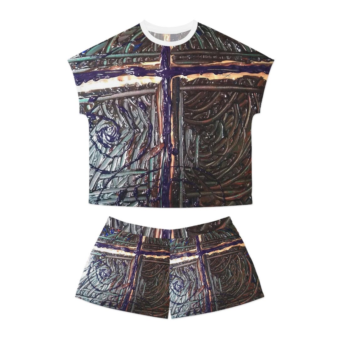 Artistic Women's Short Pajama Set, Cozy Sleepwear, Relaxation Outfit ...