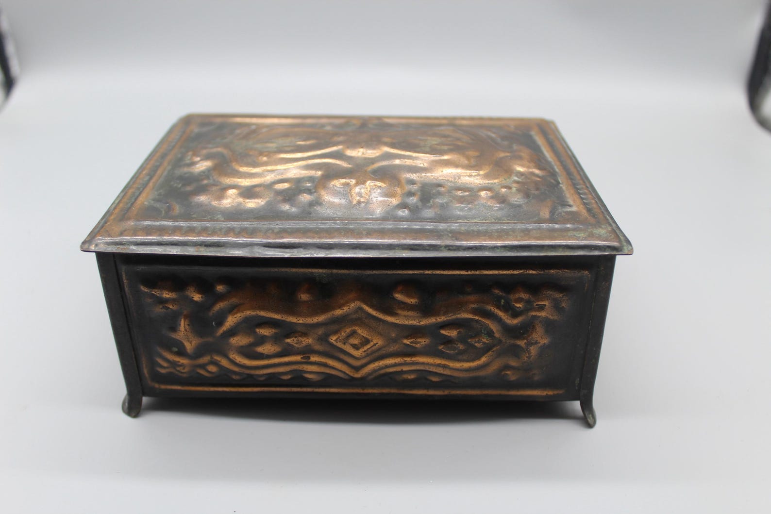 Vintage Copper Box. Forged Copper Sheet. Copper Jewelry Box. Copper Box ...