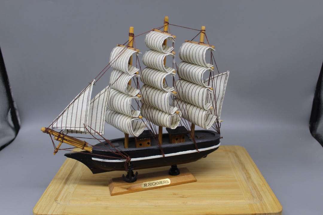Handmade Wooden Sailing Ship Model: R. Rickmers, 1970s Collector's Item ...