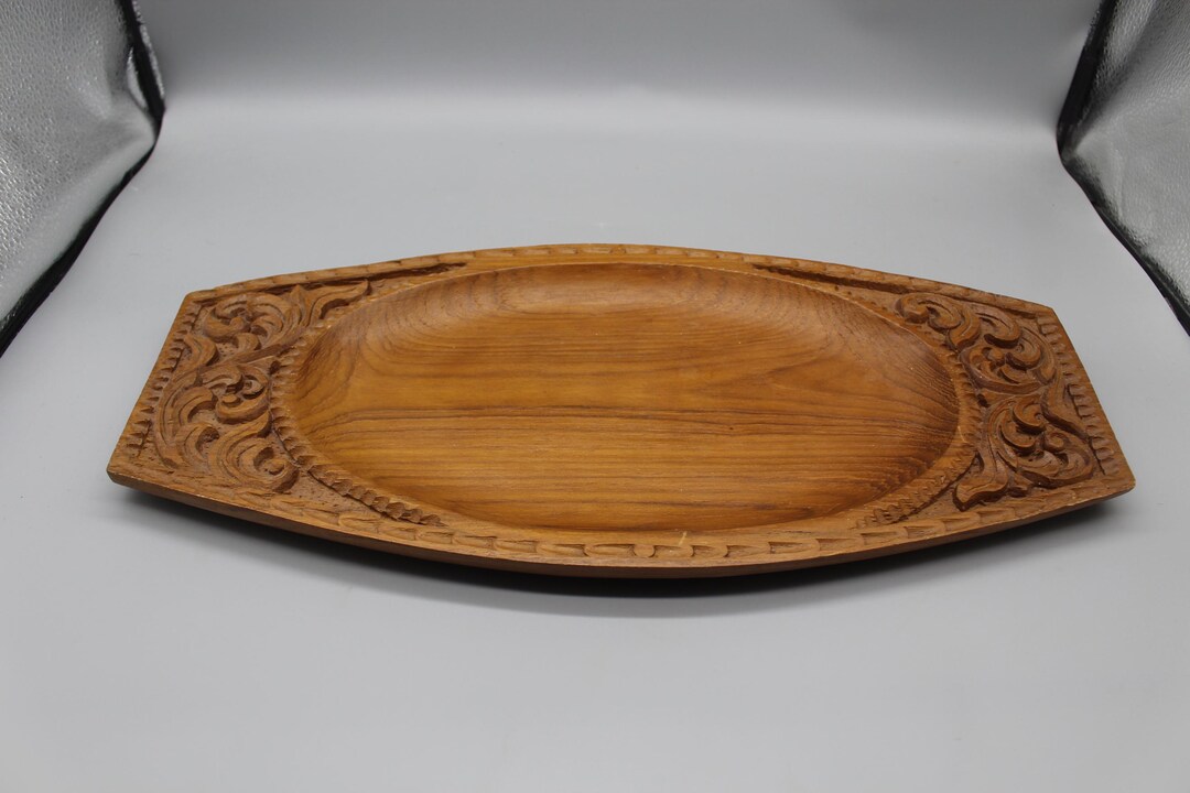 Wood-carved Wooden Tray. Wooden Stand. Wooden Spice Tray. Kitchen Decor ...