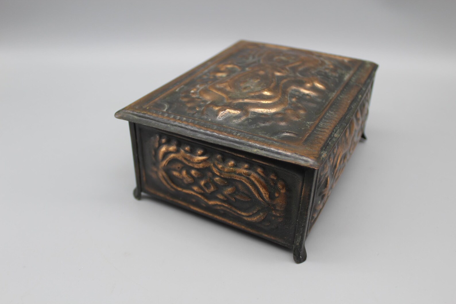 Vintage Copper Box. Forged Copper Sheet. Copper Jewelry Box. Copper Box ...