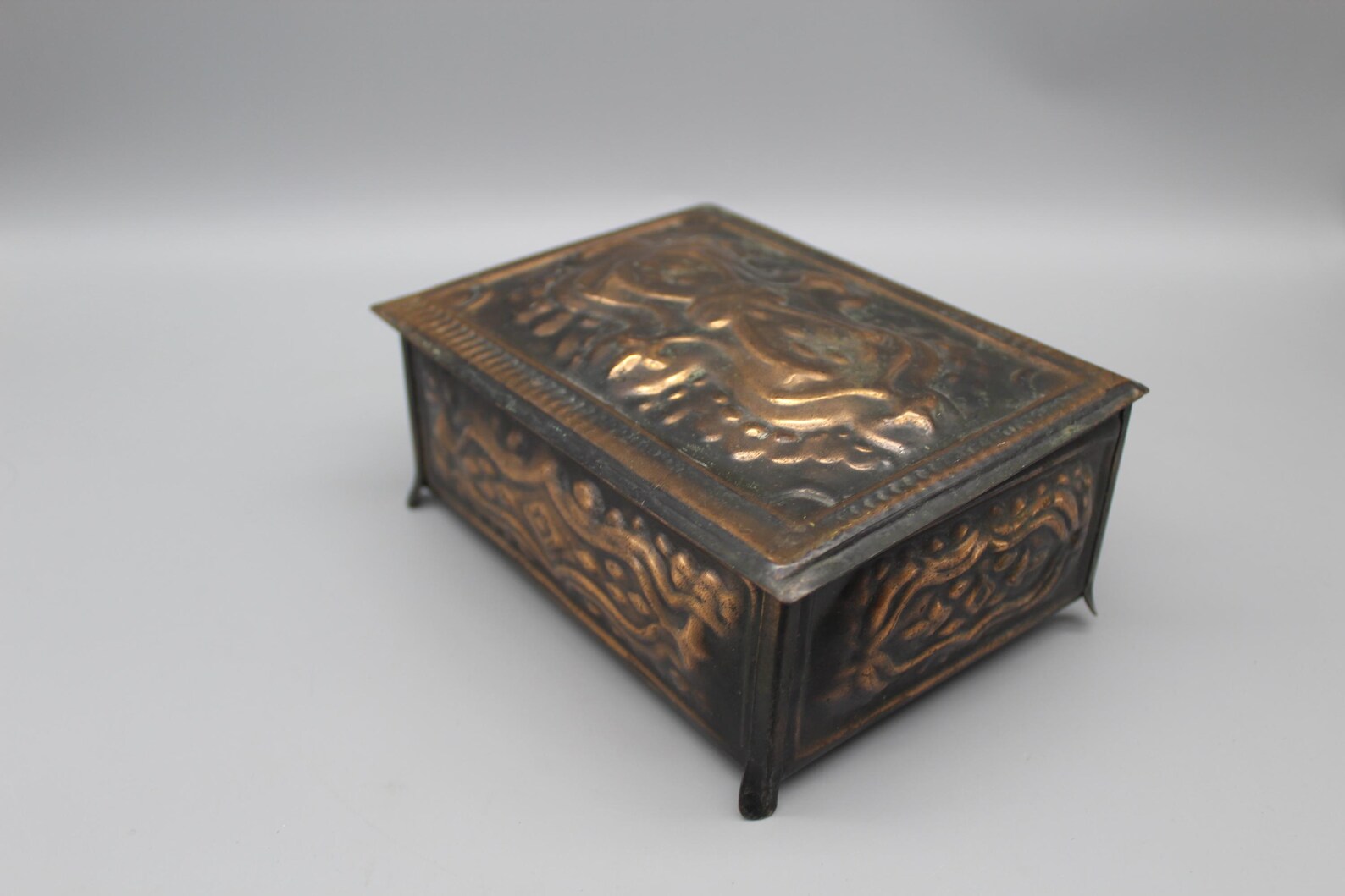 Vintage Copper Box. Forged Copper Sheet. Copper Jewelry Box. Copper Box ...