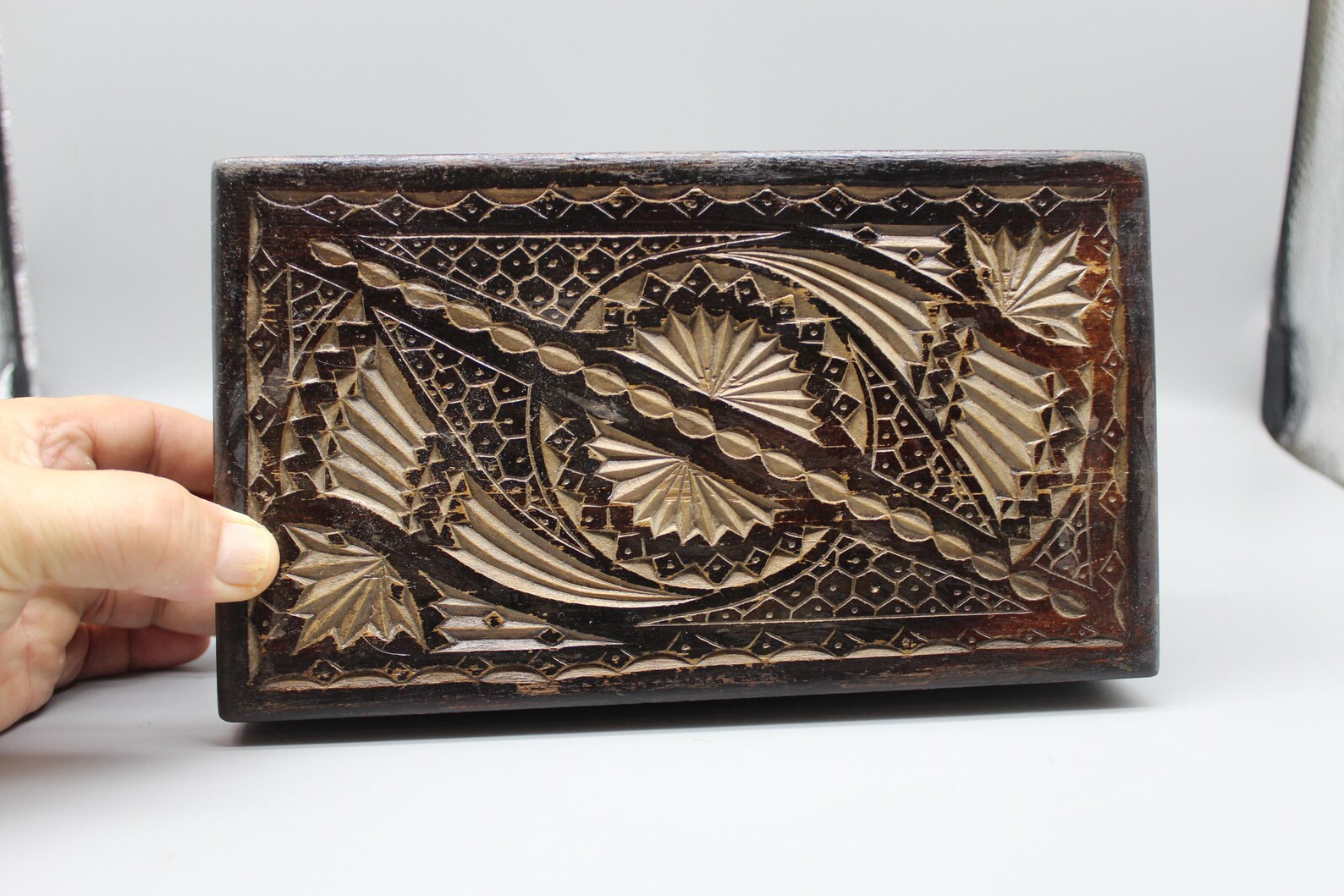 Hand-engraved Wooden Box Vintage Keepsake Box Wooden Jewelry Box Wooden ...