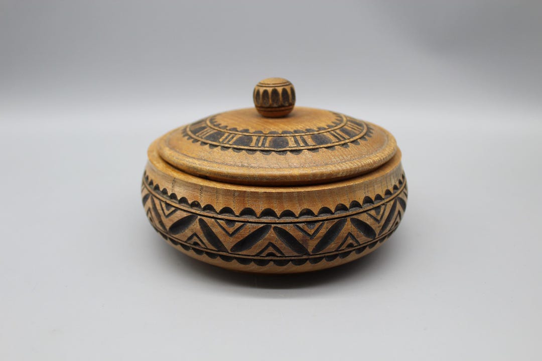 Hand-engraved Wooden Box - Vintage Keepsake Box - Wooden Jewelry Box ...